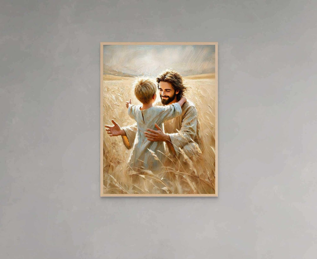 He Loves You, Christian Art, Jesus With Boy, Jesus Wall Art, LDS Art ...