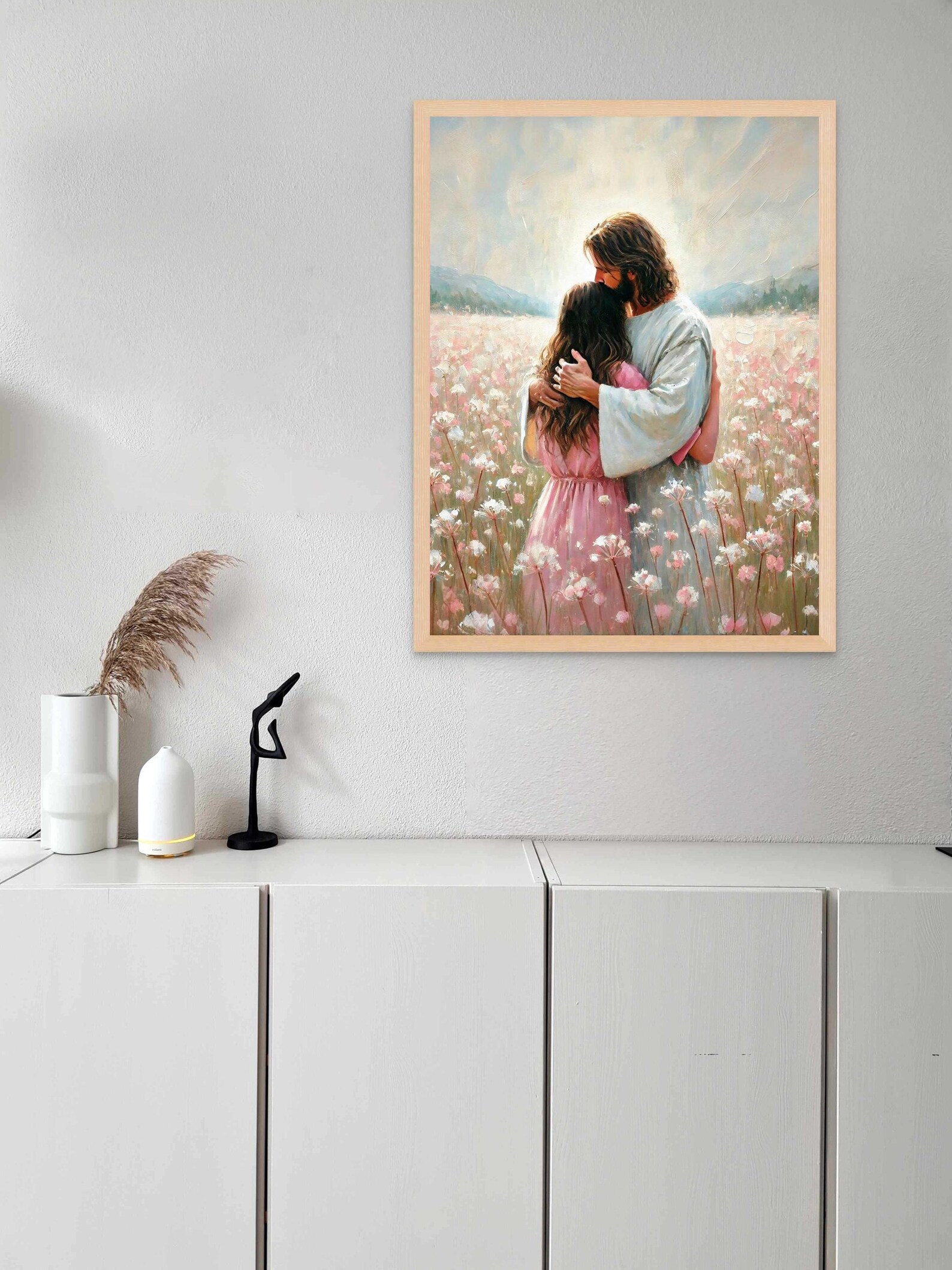 His Love, Christian Wall Art, Jesus Hugging Woman, Jesus Art, LDS ...