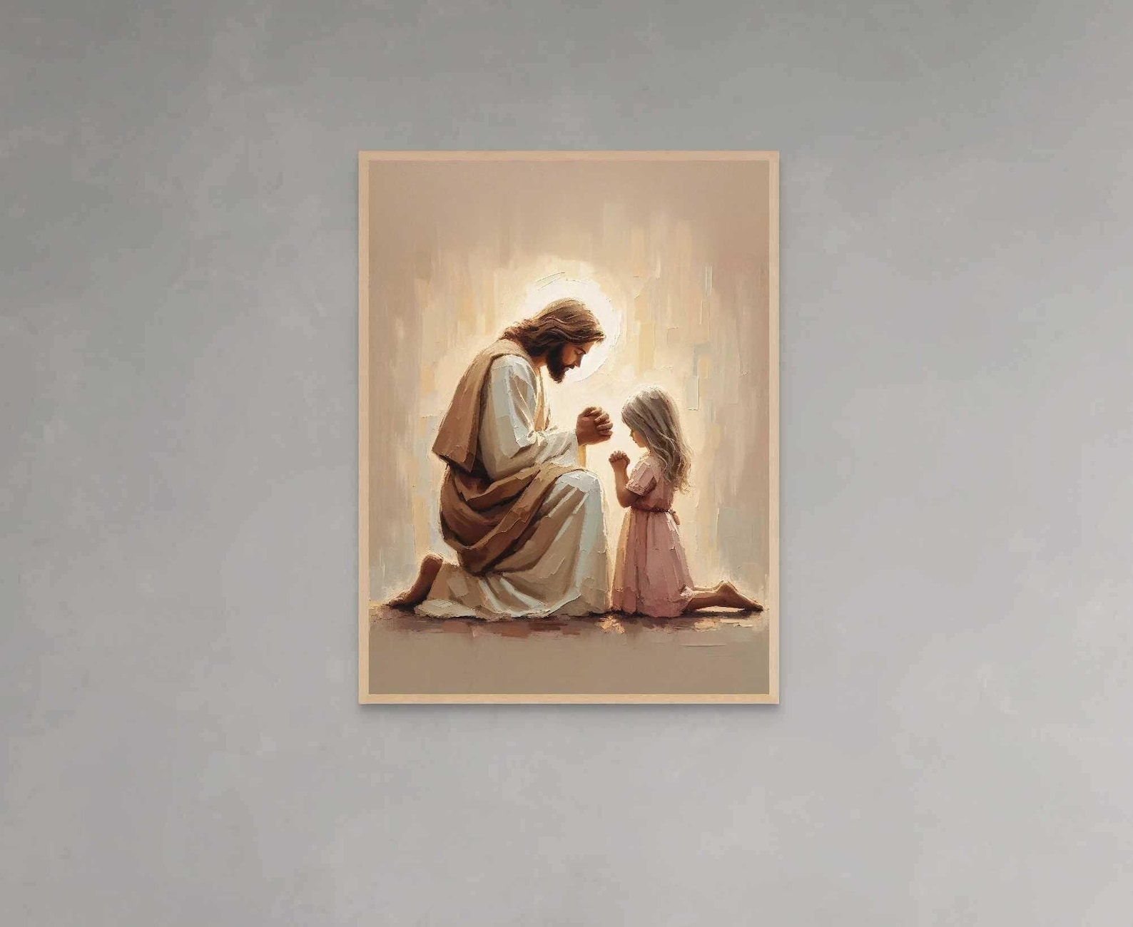 Jesus Praying With Girl, Christian Wall Art, Jesus With Girl, Jesus ...