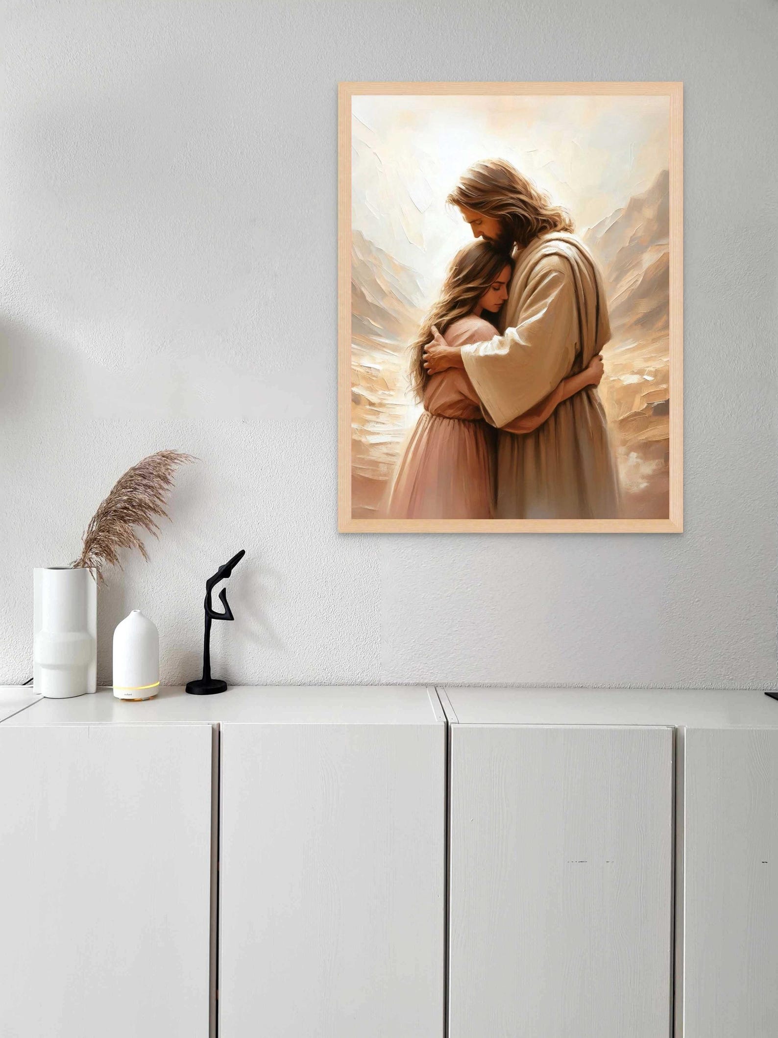 Hug of Love, Christian Wall Art, Jesus Hugging Woman, Jesus Prints, LDS ...