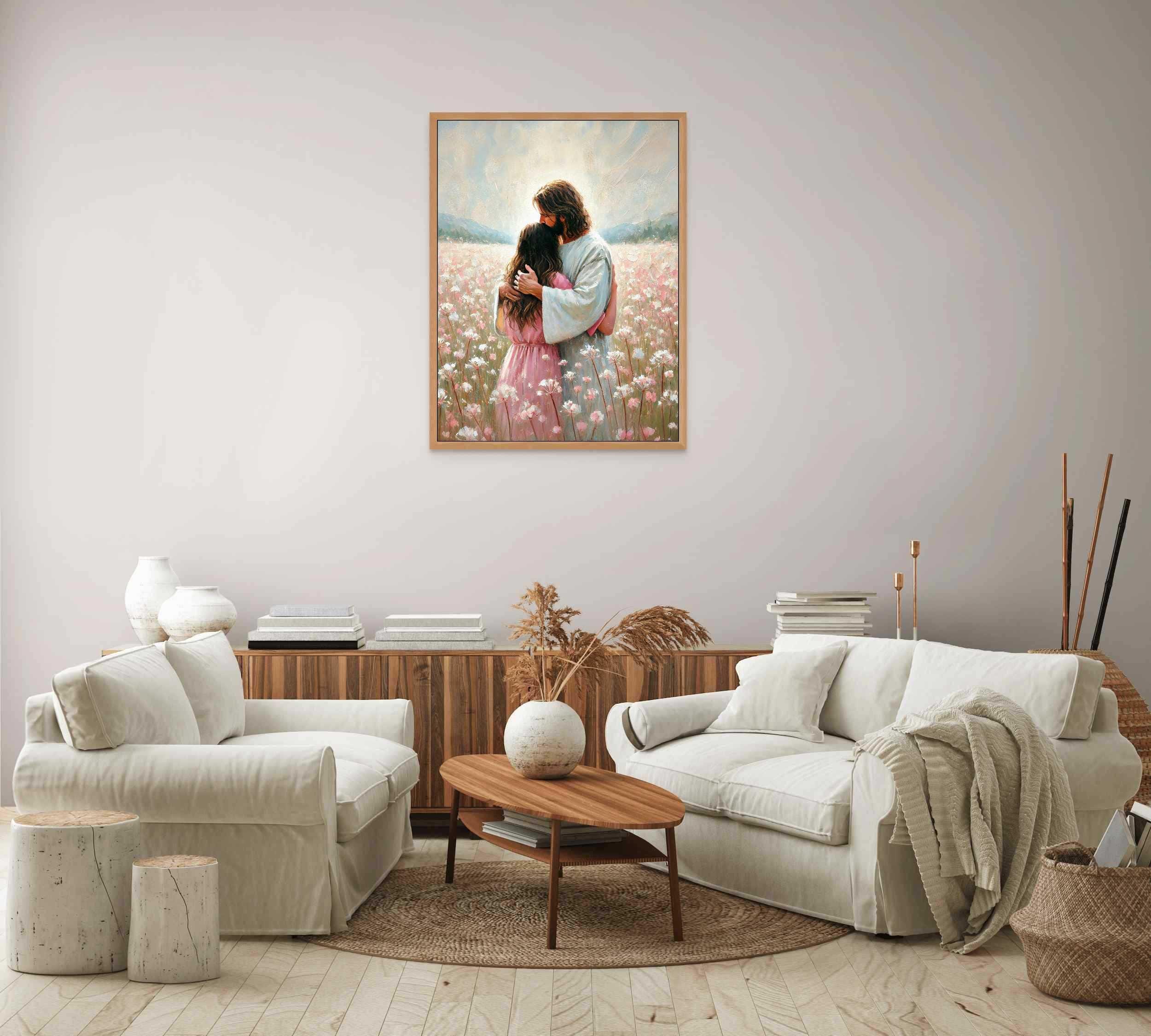 His Love, Christian Wall Art, Jesus Hugging Woman, Jesus Art, LDS ...