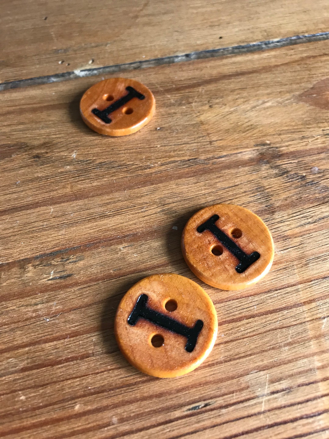 Wooden Letter I Buttons Upper Case Alphabet Capital - Etsy
