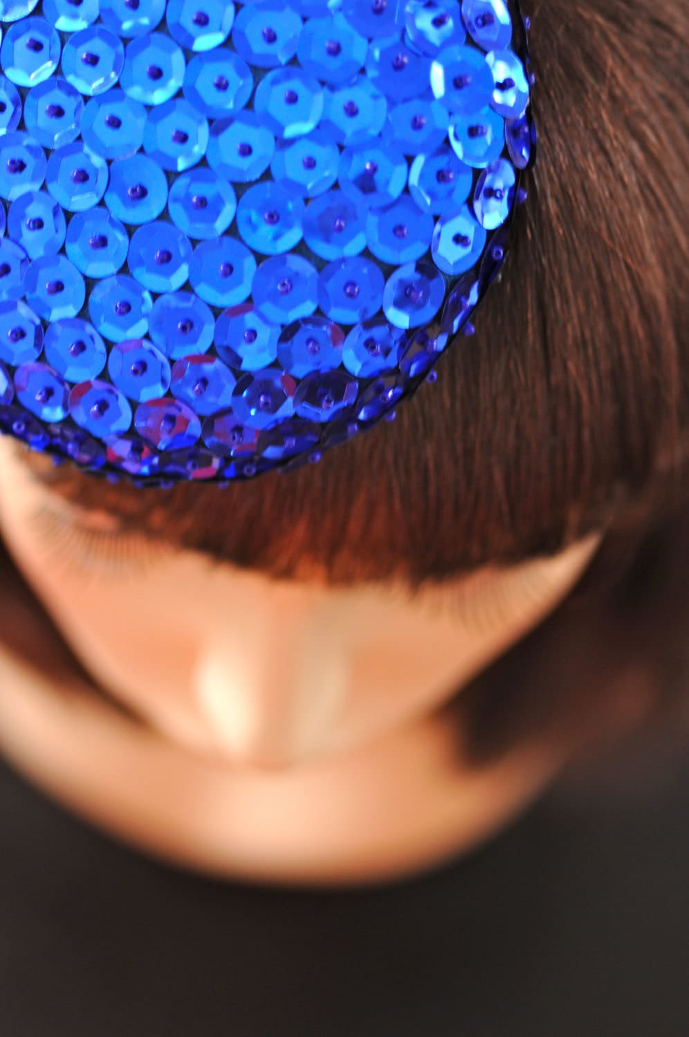 Blue Sequin Cocktail Hat Hand Blocked Fascinator - Etsy UK