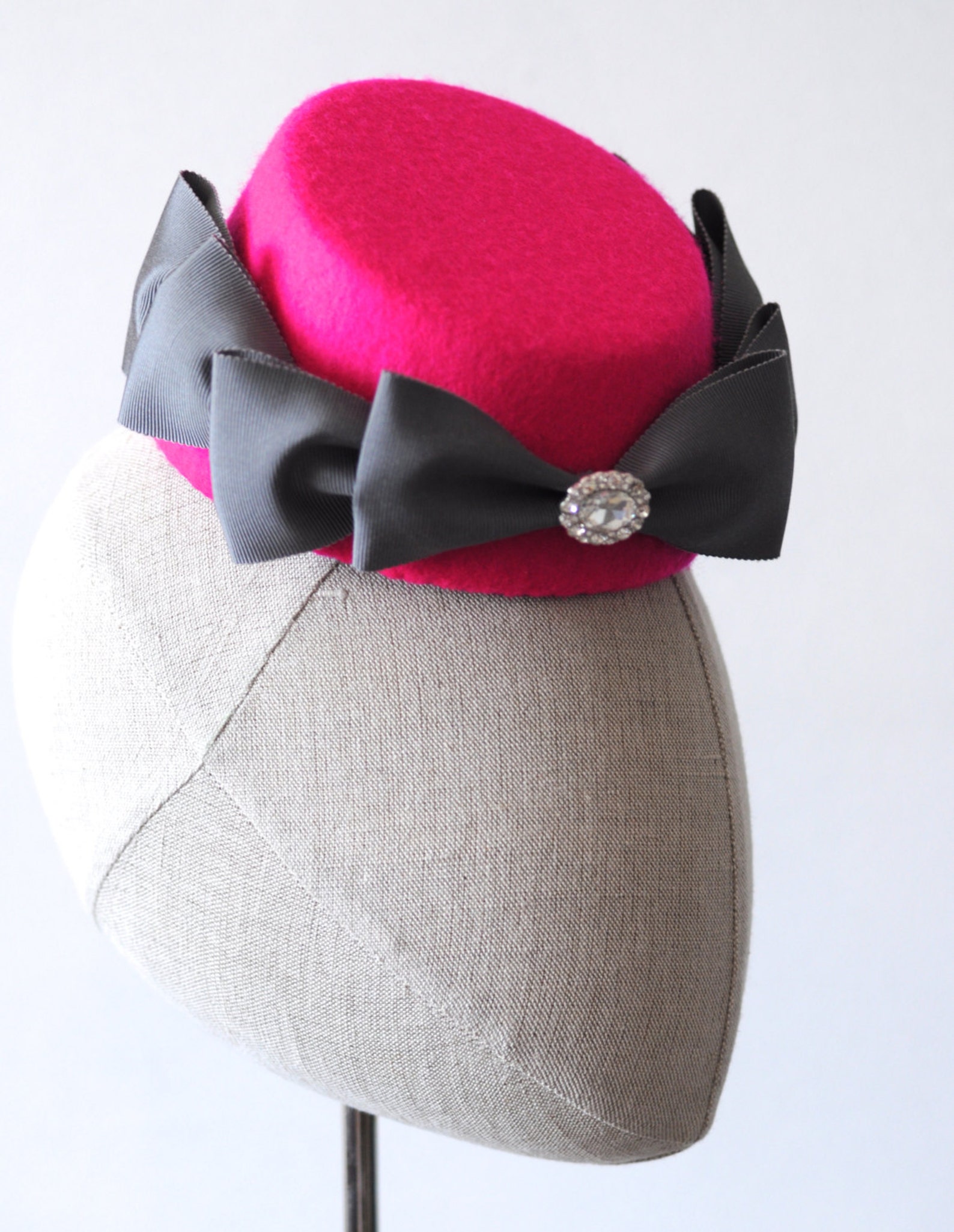 Hot Pink Cocktail Hat Hand Blocked Sloped Percher Hat - Etsy UK