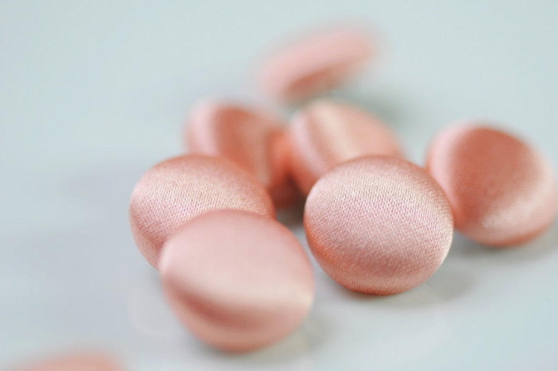 Peach Wedding Dress Buttons Silk Satin Bridal Buttons Silk | Etsy