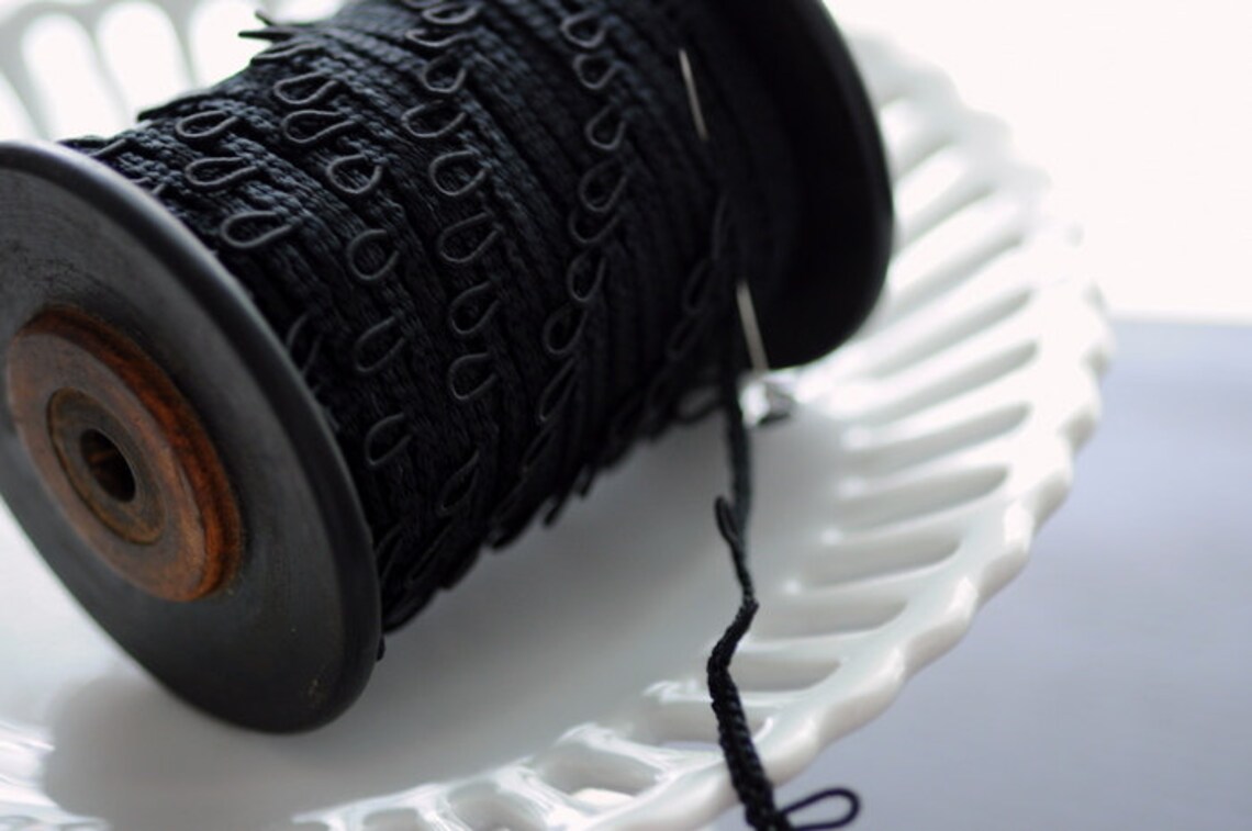 Black Bridal Button Looping Elastic Wedding Dress Buttonhole | Etsy