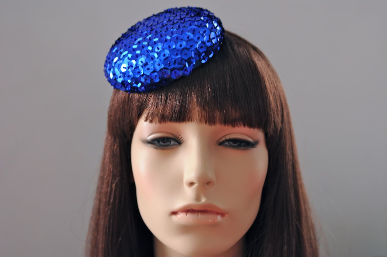 Blue Sequin Cocktail Hat Hand Blocked Fascinator - Etsy UK