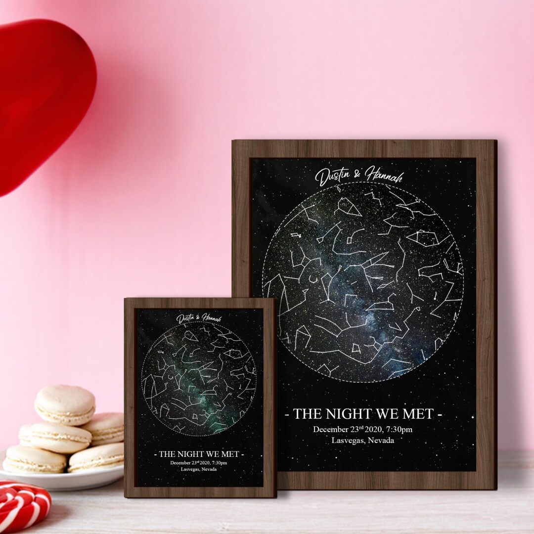 Personalized Star Chart, Night Sky Sign, Custom Star Map by Date ...