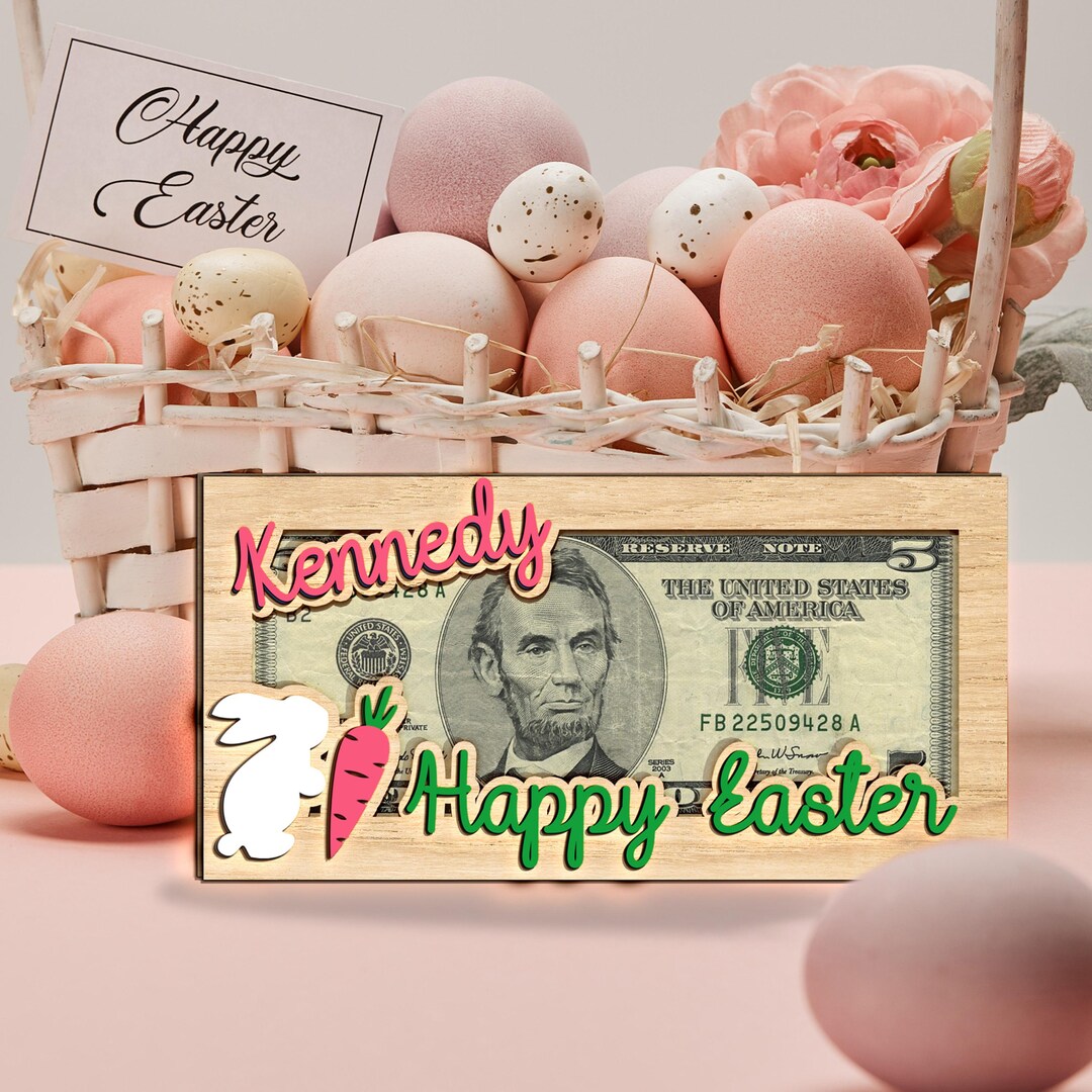 Personalized Easter Bunny Money Holder, Easter Carrot Cash Holder ...