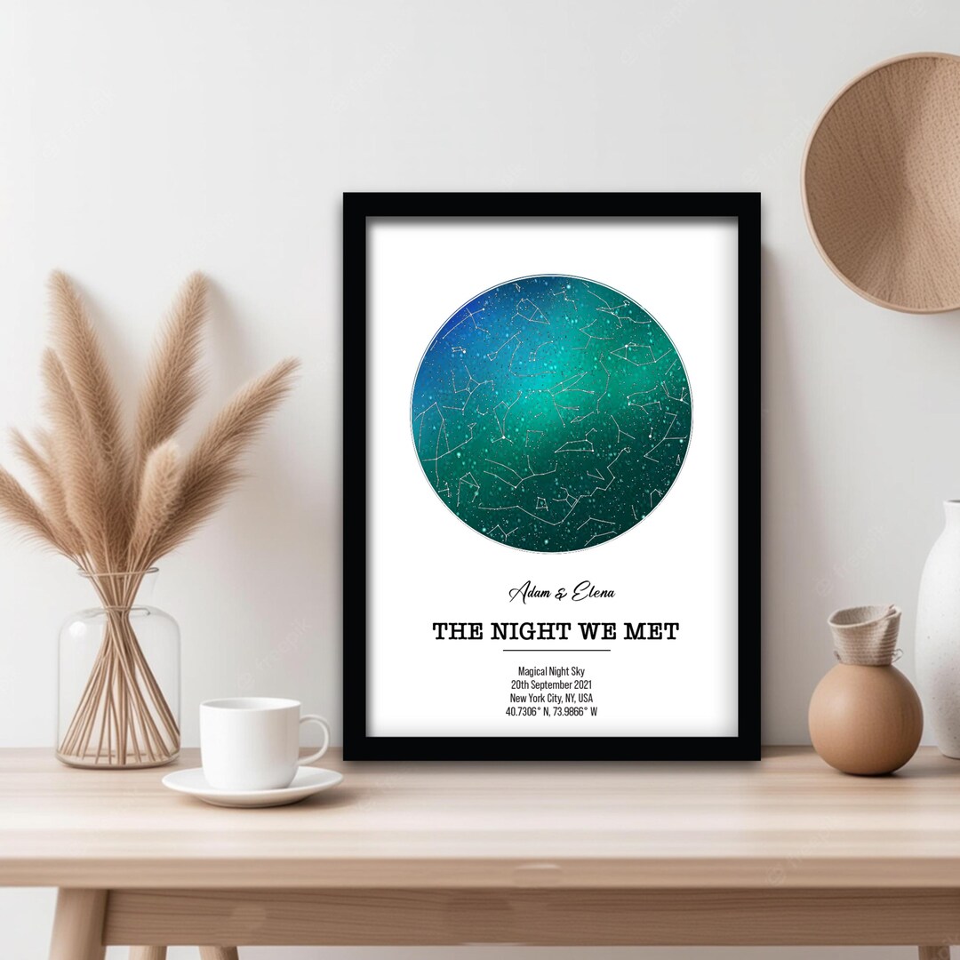 Personalised Star Map Frame, Custom Star Print Wooden Sign, Perfect ...