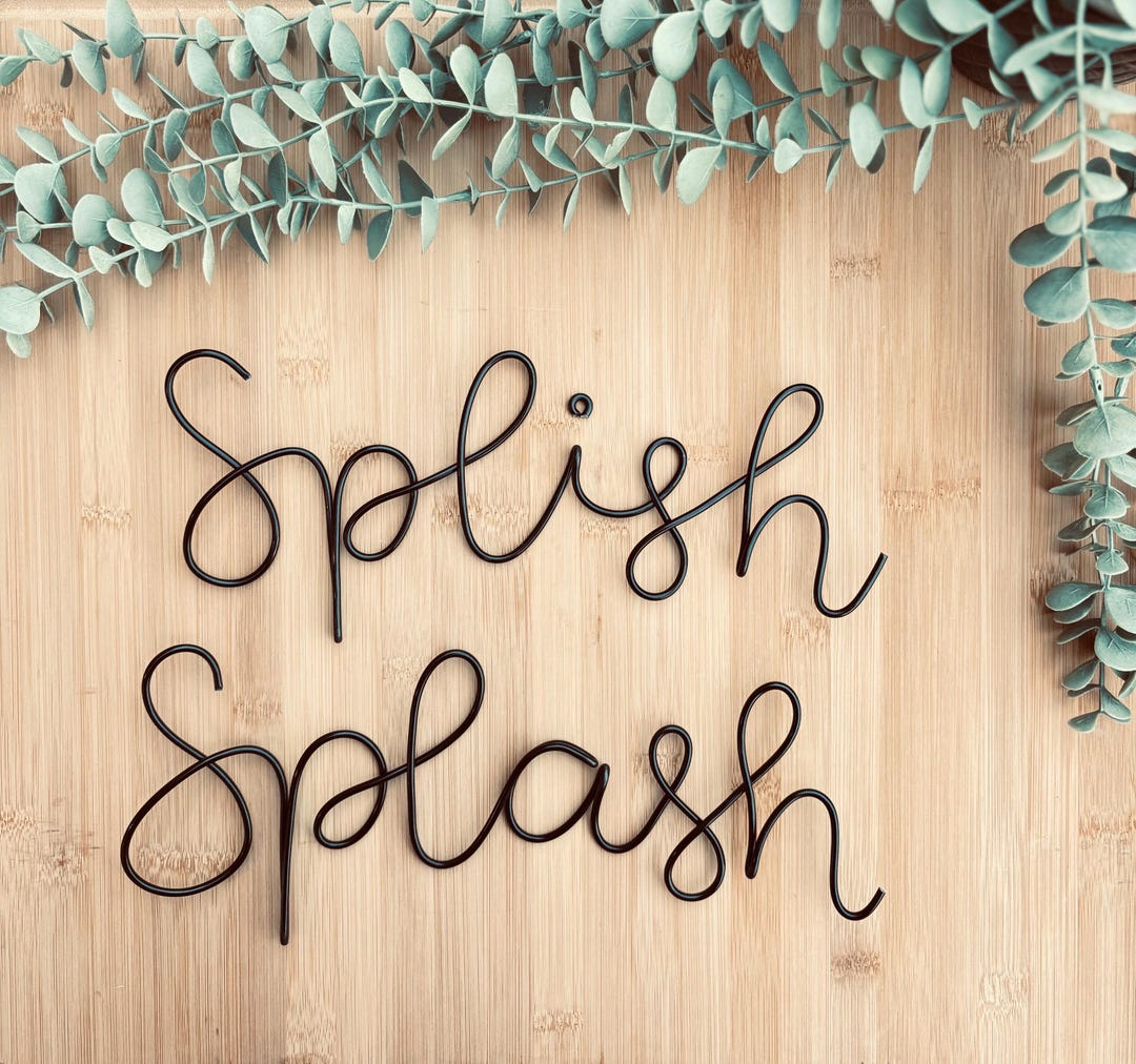Splish Splash Wire Word Sign Wall Decor Home Decor Wire Art Gift ...