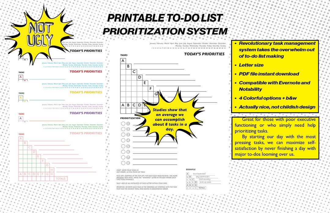 To-do List Priority System - ADHD Prioritization Tool - Minimalist ...