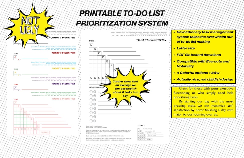 To-do List Priority System - ADHD Prioritization Tool - Minimalist ...