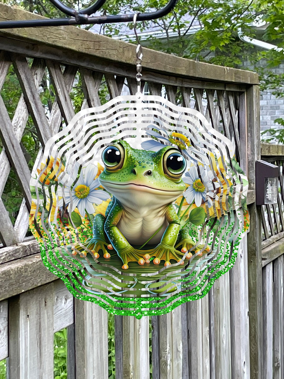 10 Inch Cute Frog Wind Spinner Garden Wind Spinner Kinetic Wind Spinner ...