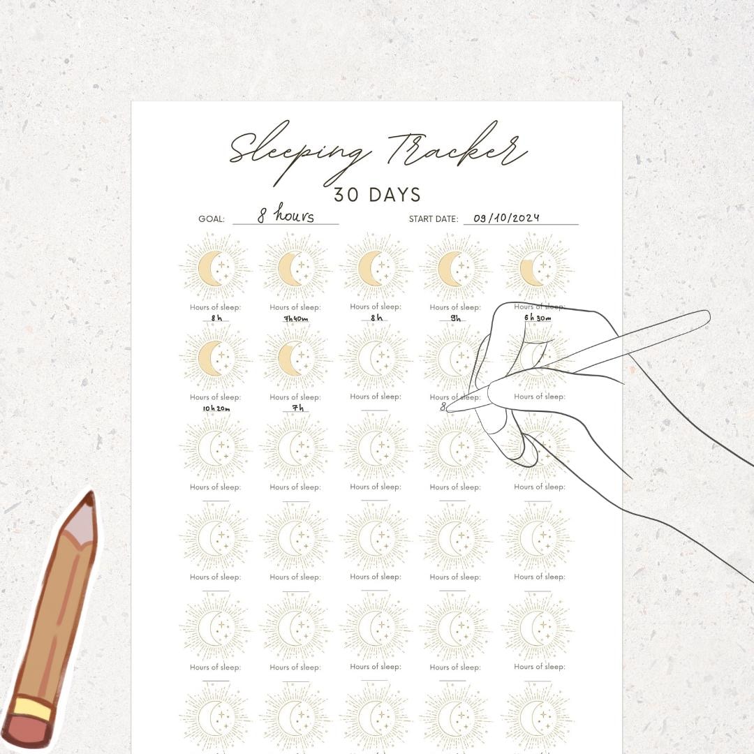 Celestial Sleep Tracker | 30-day Printable Sleep Log | Moon and Stars ...