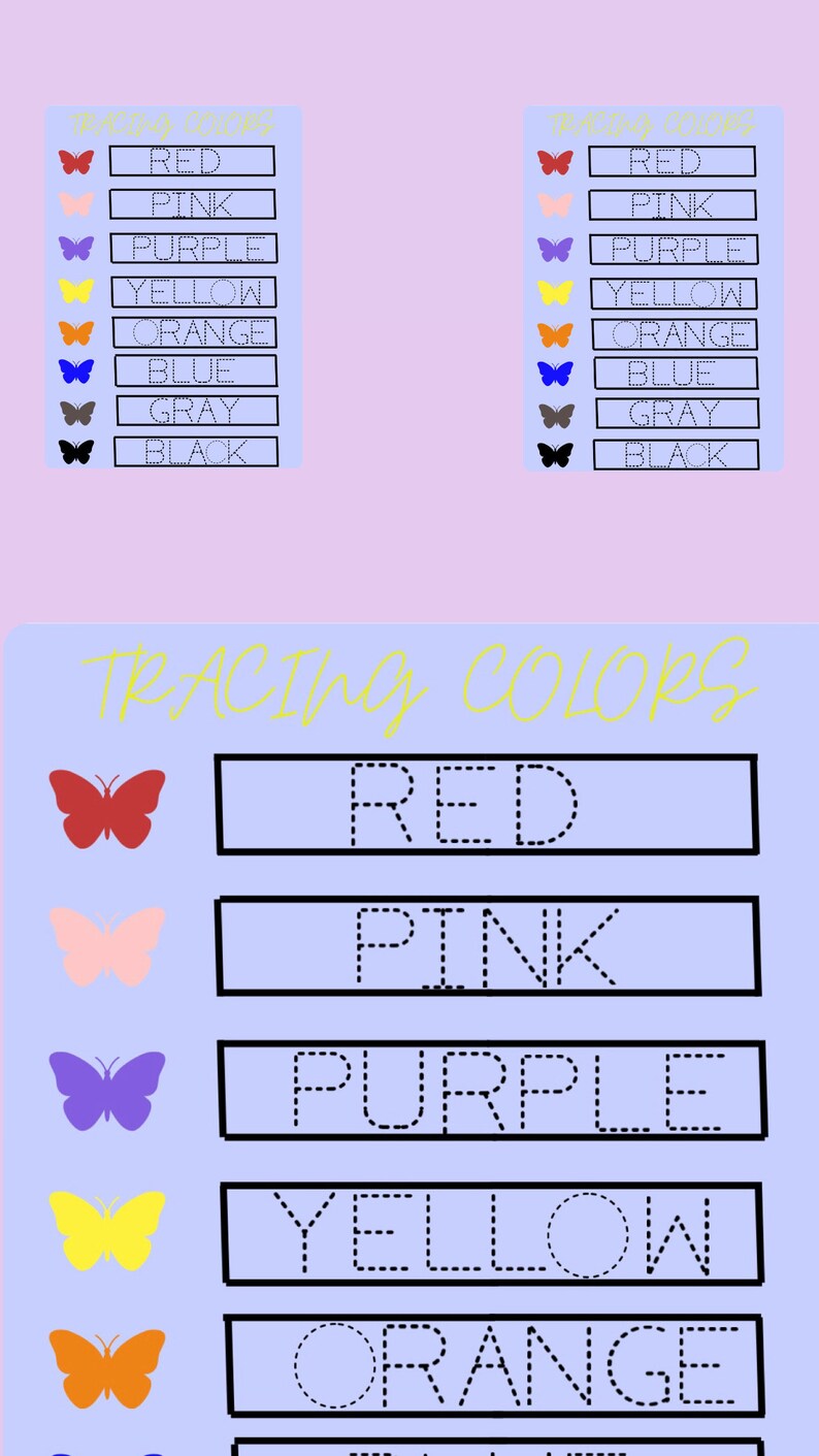 Tracing Colors Template, Teaching Templates, Downloaded Template ...