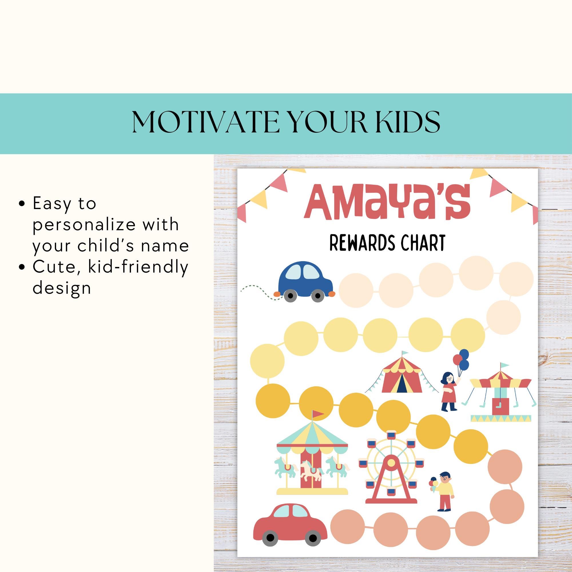 Printable Kids Reward Chart, Printable Kids Behavior Chart, Kids Chore ...