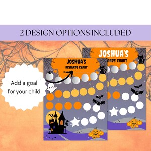 Halloween Theme Printable Kids Chore Chart | Kids Rewards Chart | Kids ...