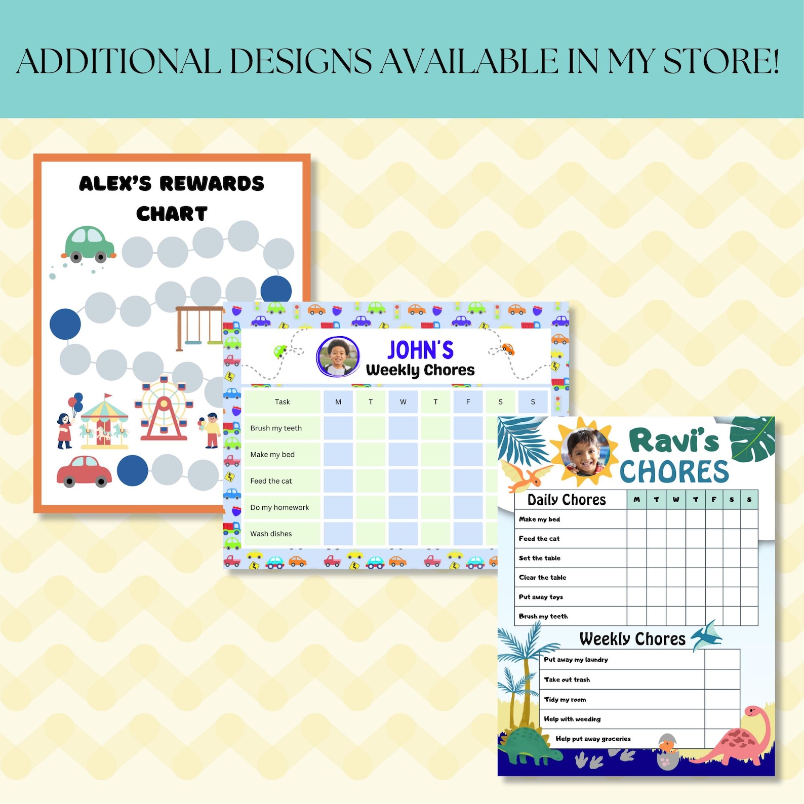 Blue Rewards Chart Printable,kids Routine Chart,kids Chore Chart,kids ...