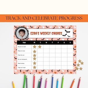 Cute Halloween Printable Chore Chart | Kids Rewards Chart Kids Routine ...