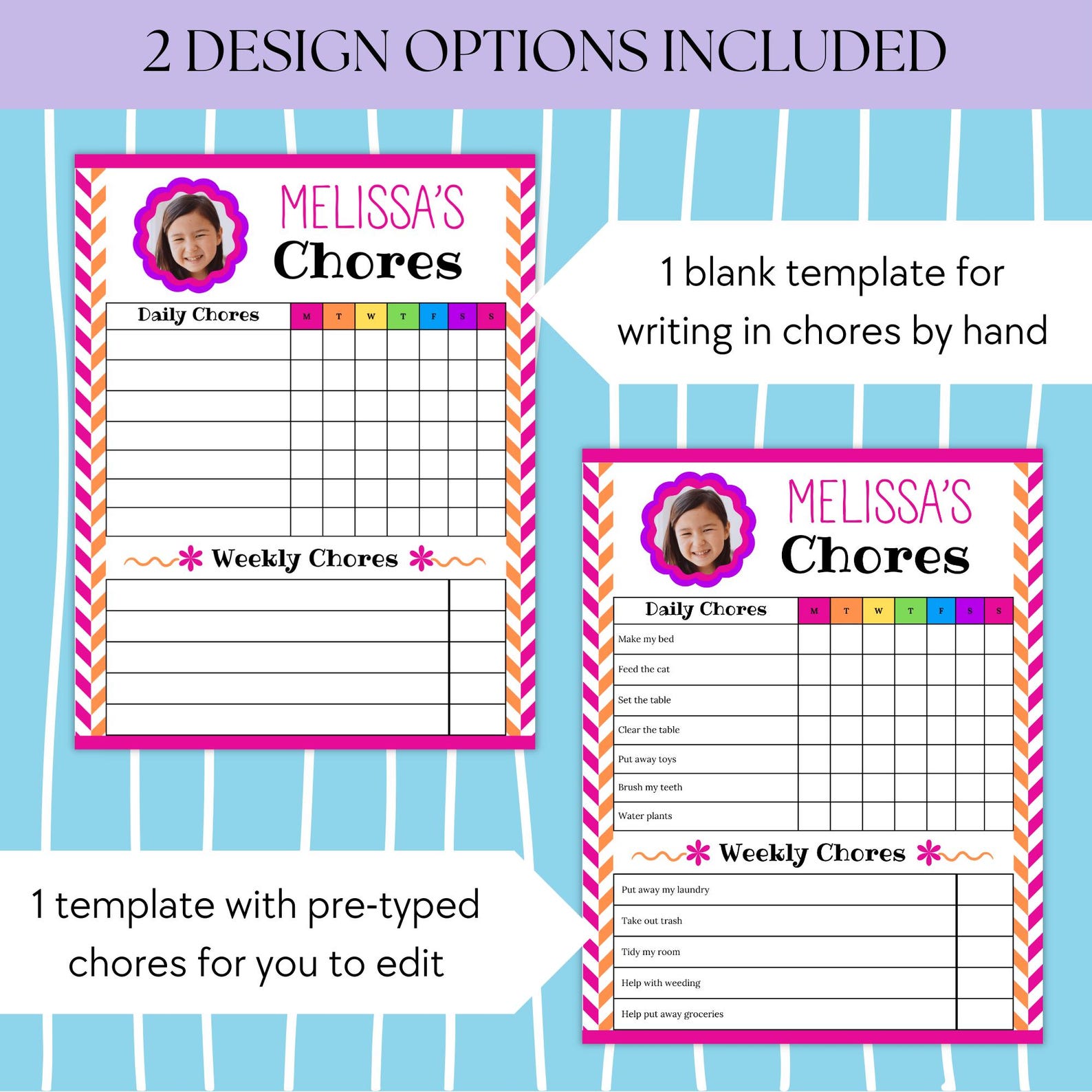 Pink Rewards Chart Printable | Kids Routine Chart | Kids Chore Chart ...