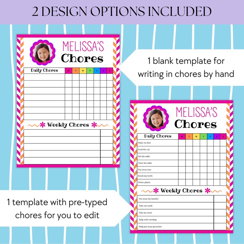Pink Rewards Chart Printable | Kids Routine Chart | Kids Chore Chart ...