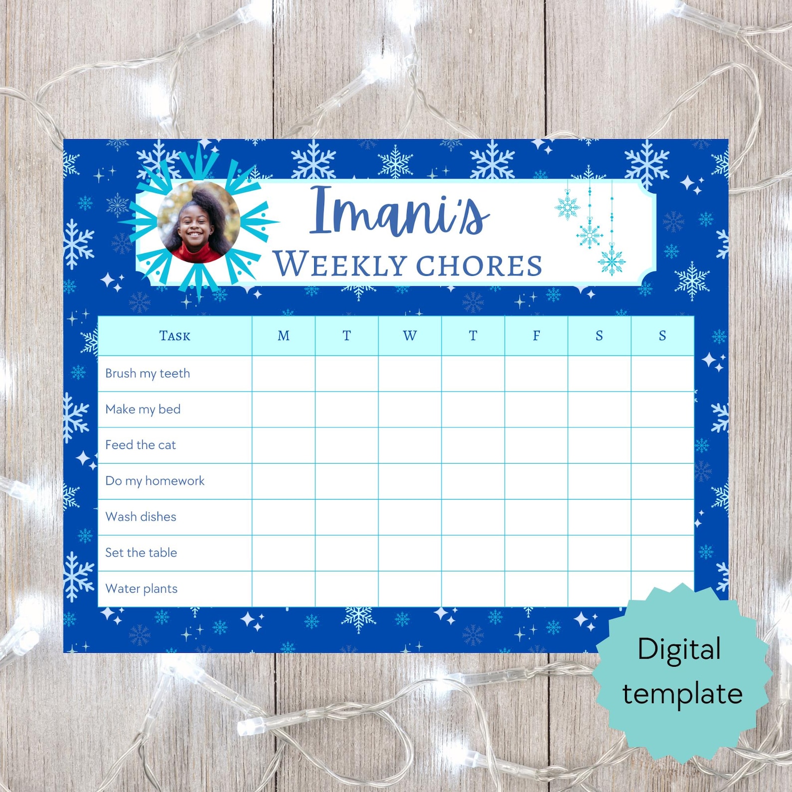 Kids Rewards Chart Printable, Weekly Chore Chart Template, Kids Routine ...