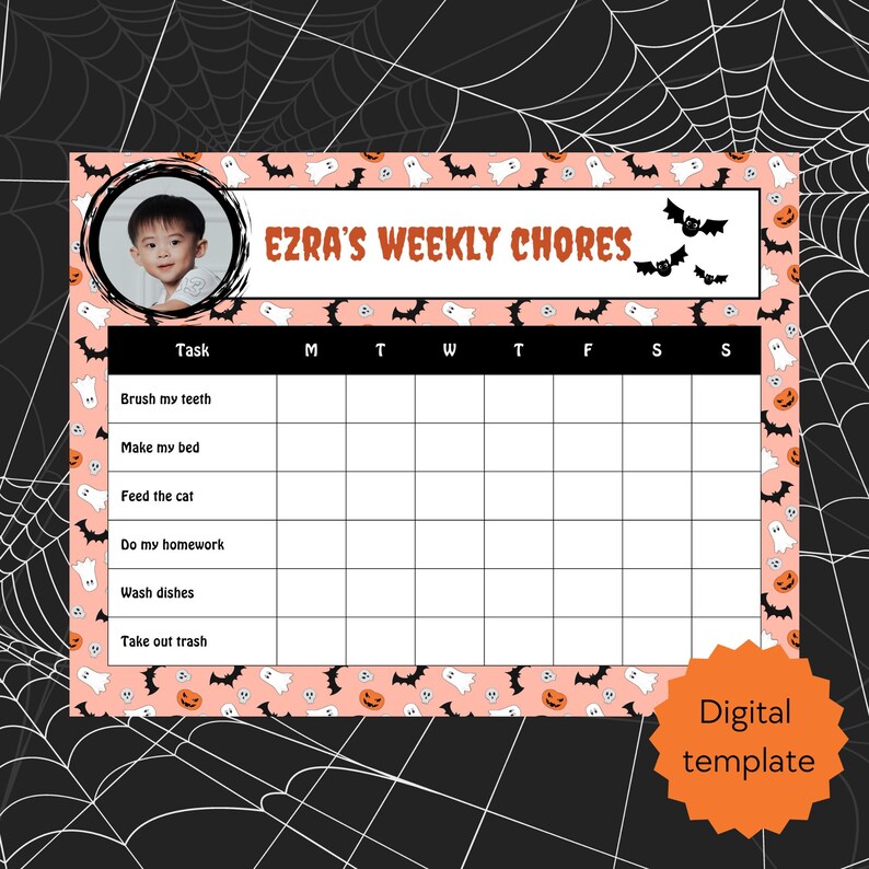 Cute Halloween Printable Chore Chart | Kids Rewards Chart Kids Routine ...