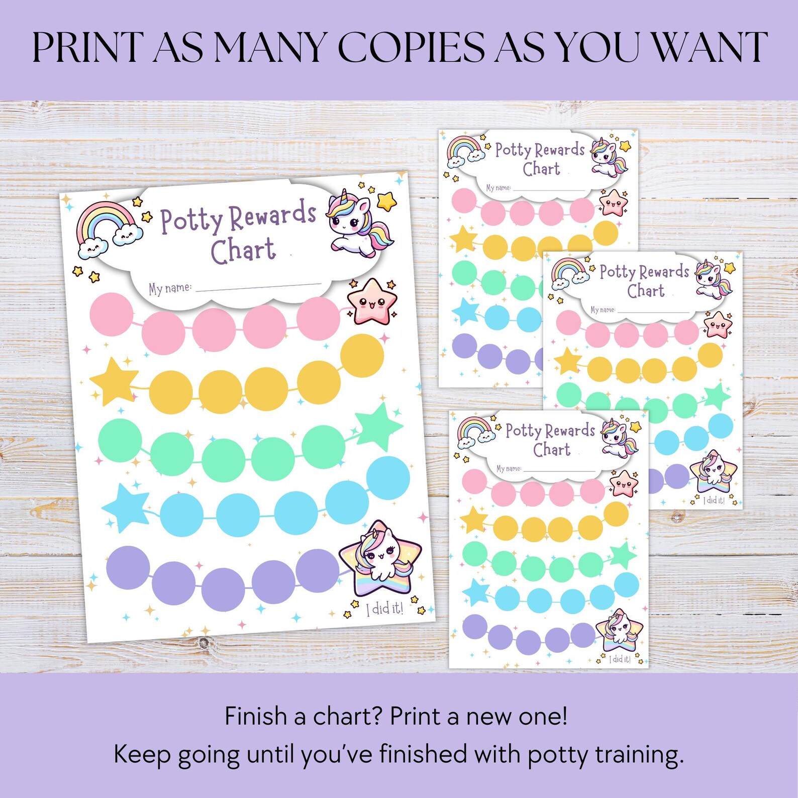 Potty Training Rewards Chart, Potty Chart Printable, Instant Download ...