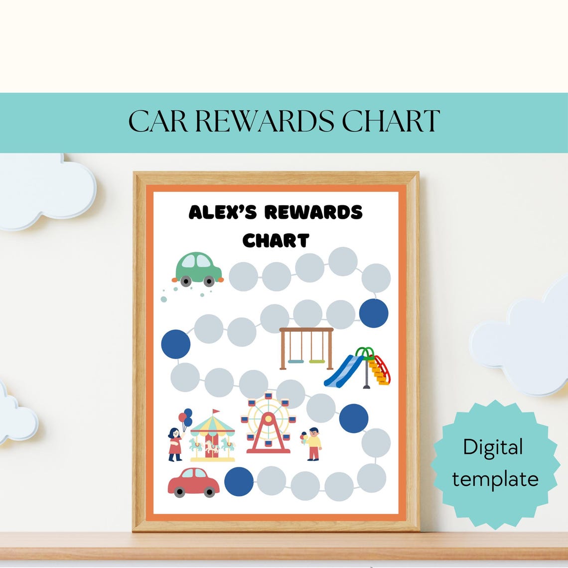 Car Themed Printable Kids Chore Chart Kids Rewards Chart Kids ...