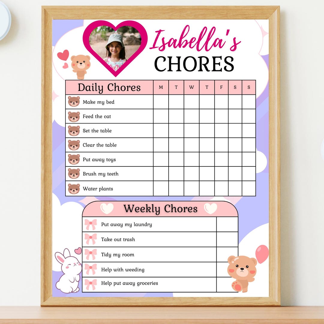 Cute Rewards Chart Printable,kids Routine Chart,kids Chore Chart,kids ...