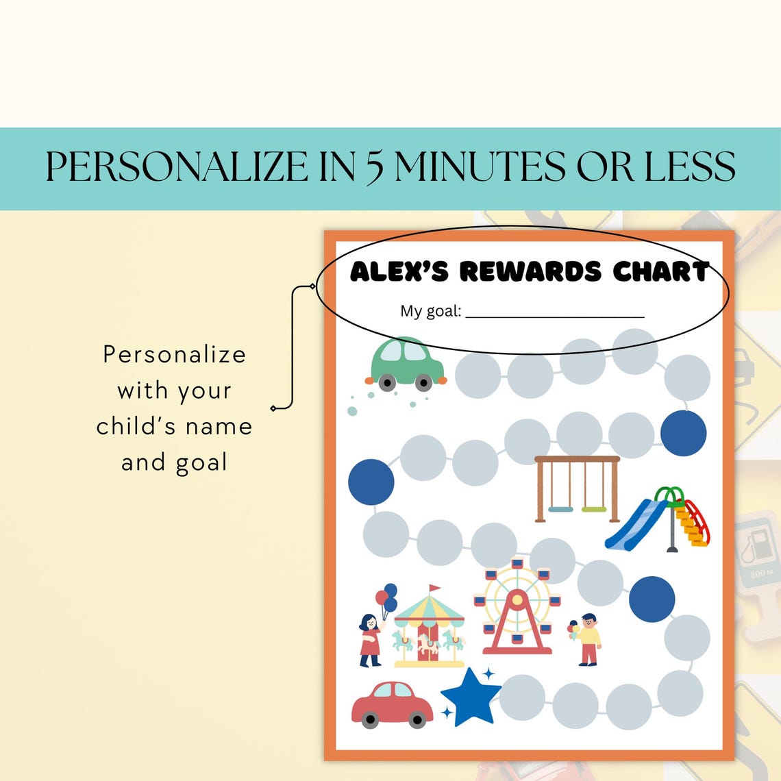 Car Themed Printable Kids Chore Chart Kids Rewards Chart Kids ...