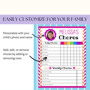 Pink Rewards Chart Printable | Kids Routine Chart | Kids Chore Chart ...
