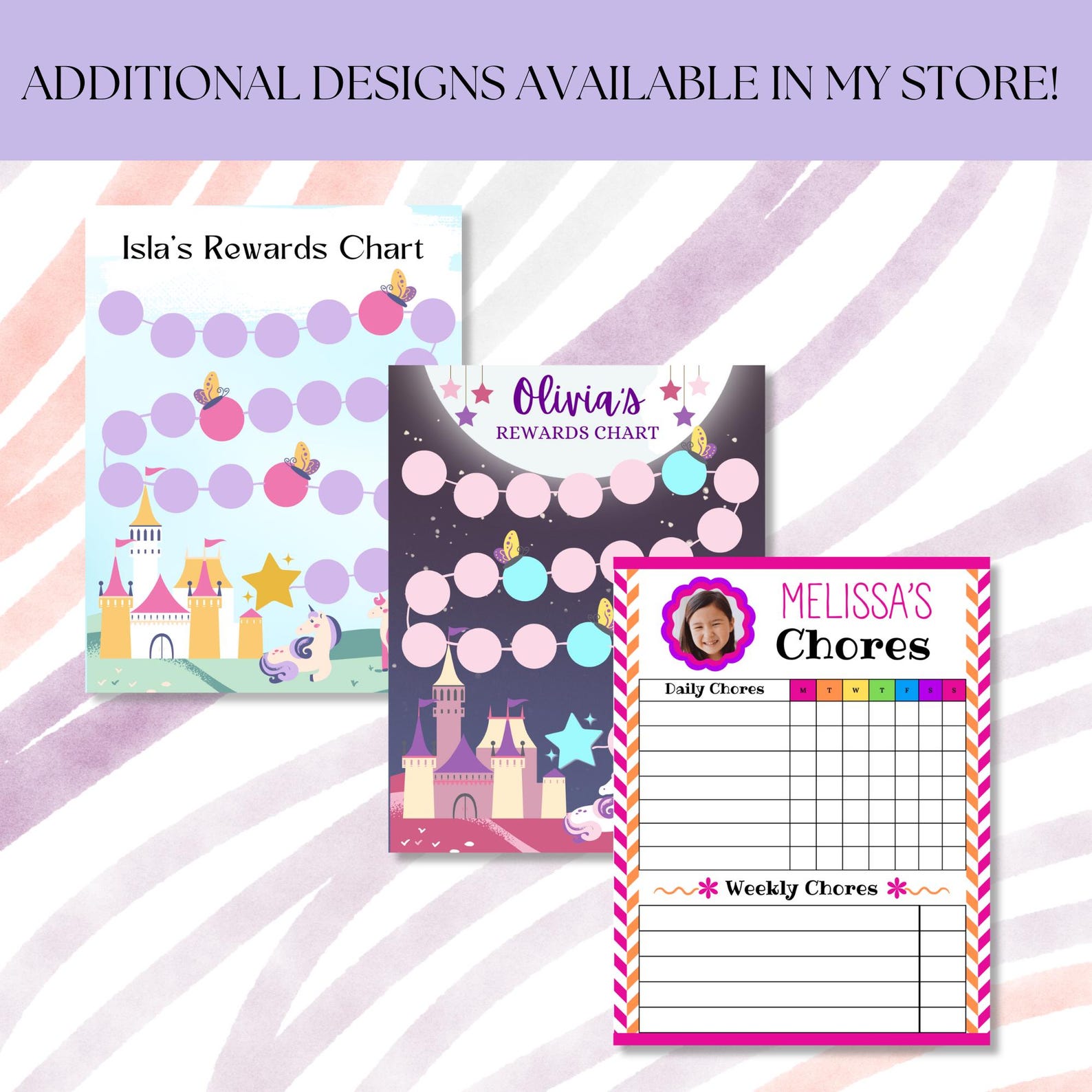 Purple Rewards Chart Printable,kids Routine Chart,kids Chore Chart,kids ...