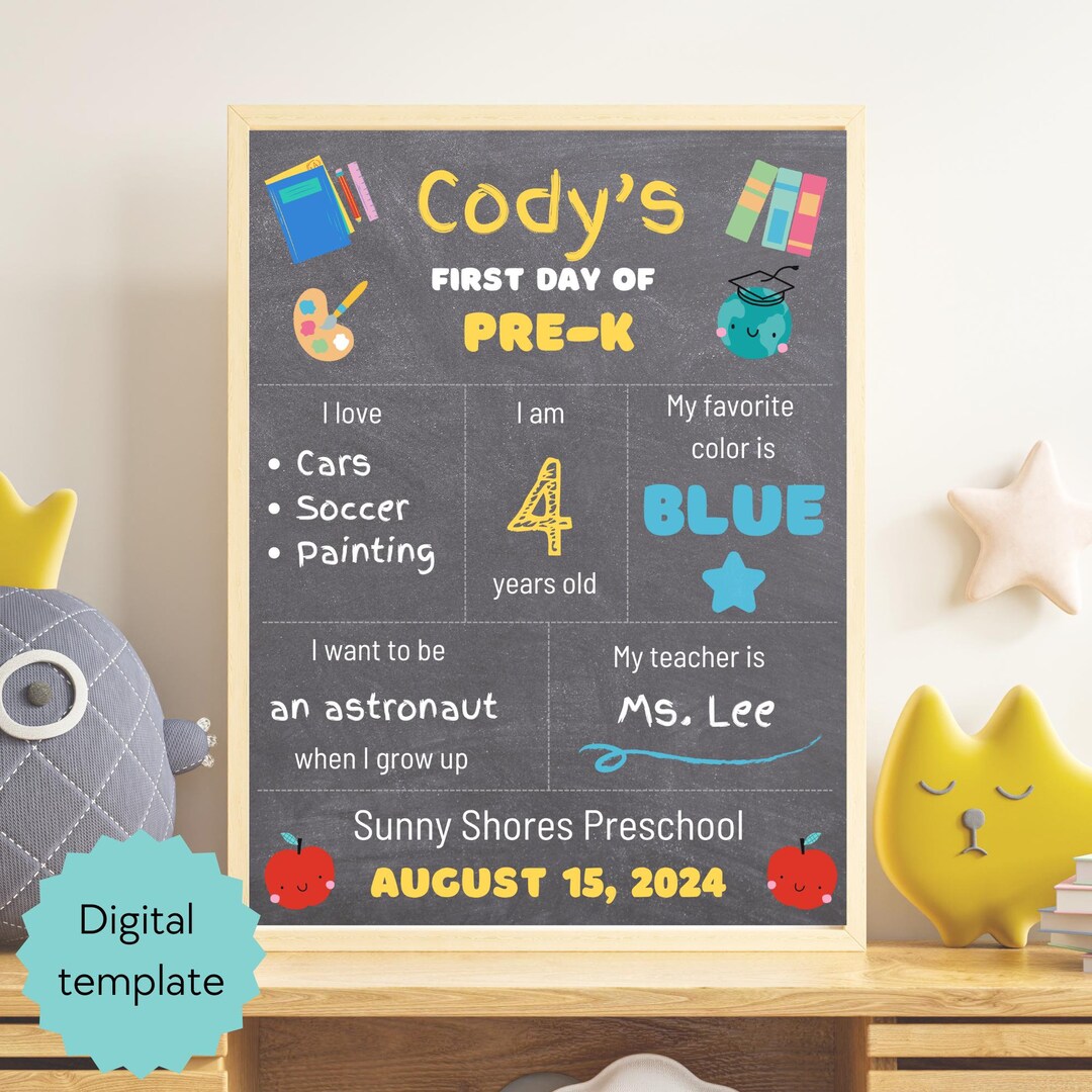 First Day of School Sign | Back to School Sign Printable | Editable ...