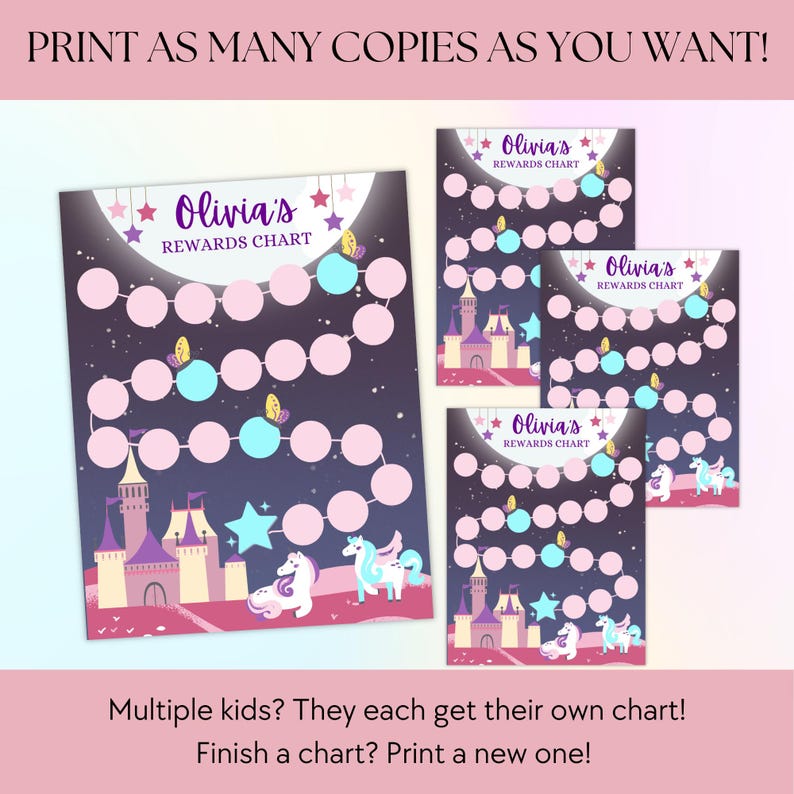 Cute Printable Kids Rewards Chart Kids Routine Chart Kids Chore Chart ...