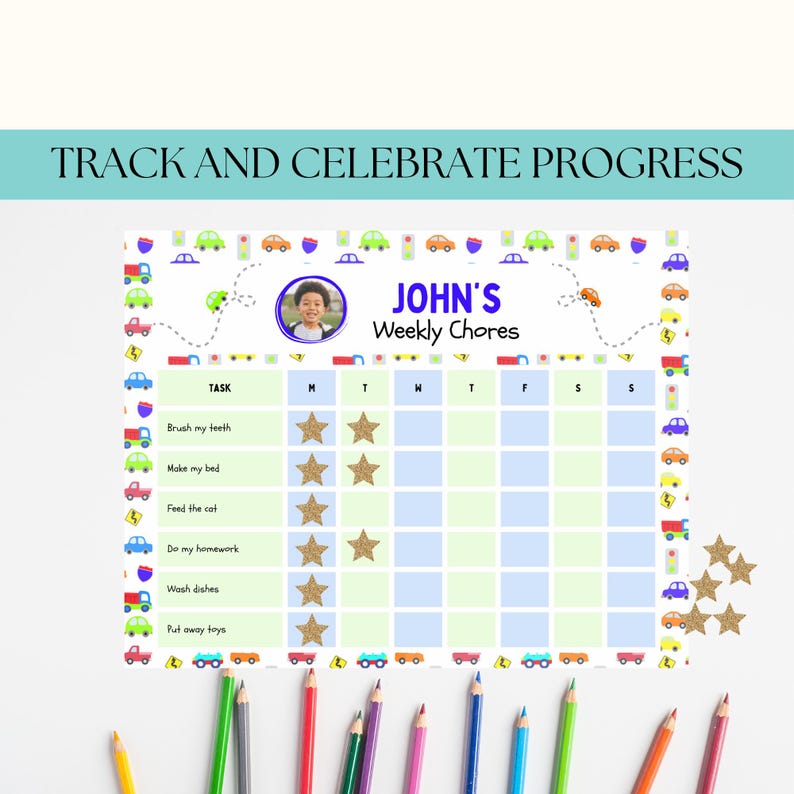 Printable Kids Chore Chart, Template, PDF, Tracker, Kids Rewards Chart ...