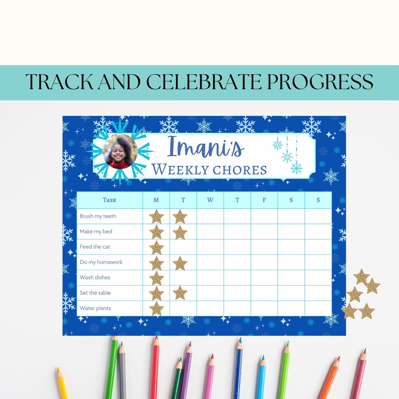 Kids Rewards Chart Printable, Weekly Chore Chart Template, Kids Routine ...