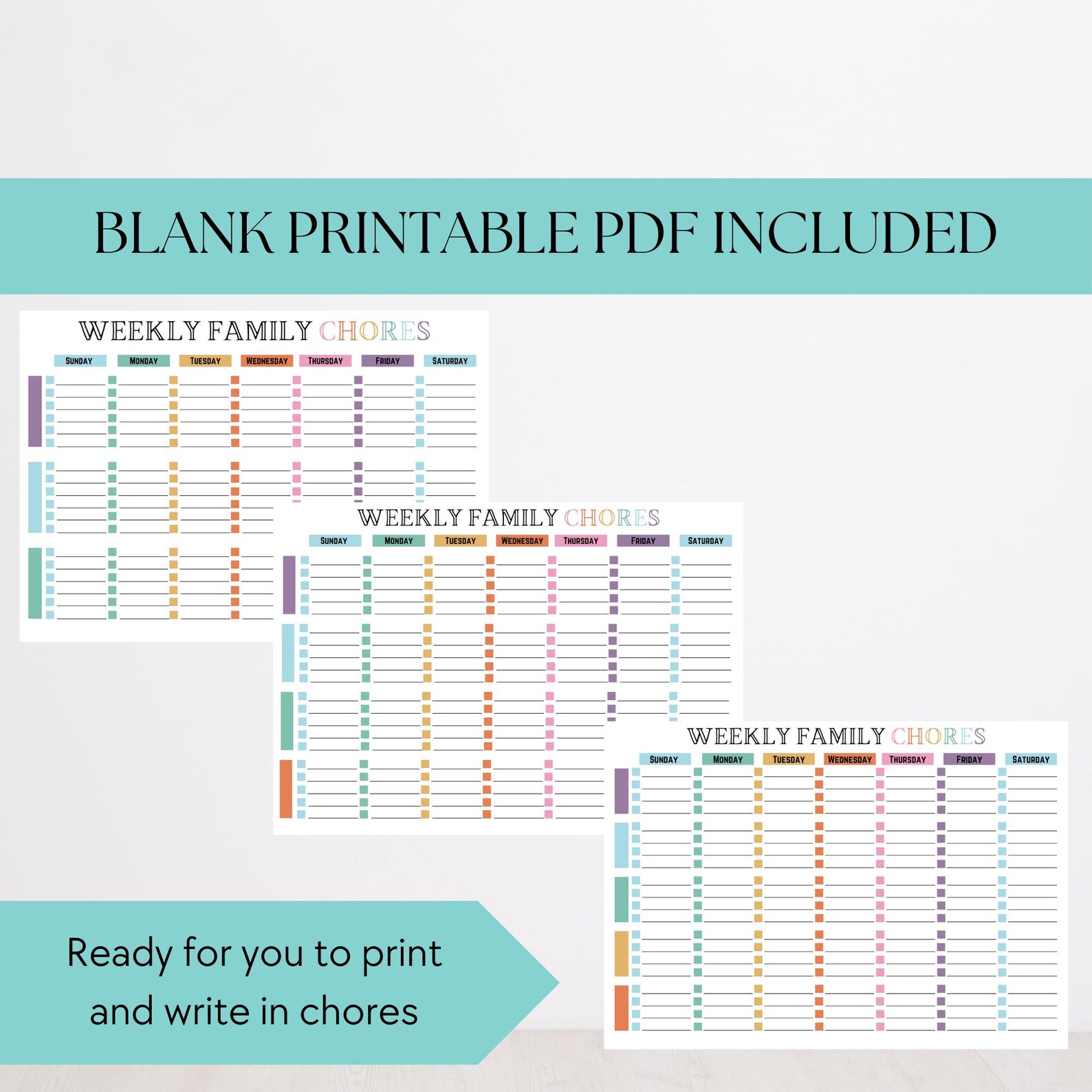 Adult Chore Chart Printable, Family Chore Chart, Teens, Printable ...