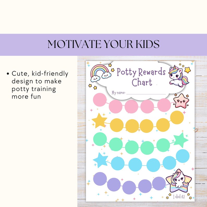 Potty Training Rewards Chart, Potty Chart Printable, Instant Download ...