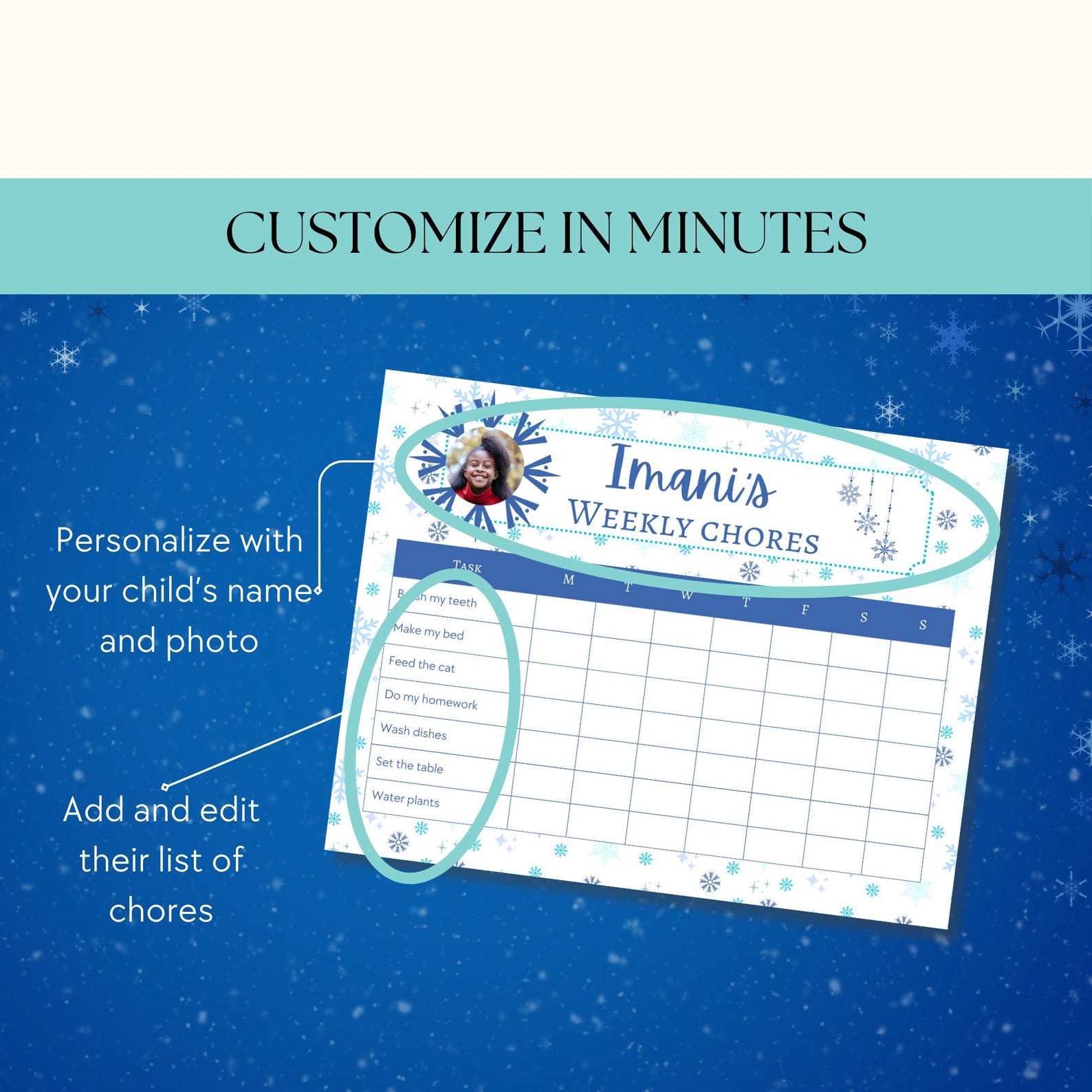 Kids Rewards Chart Printable, Weekly Chore Chart Template, Kids Routine ...