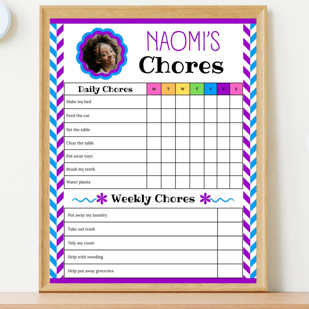 Purple Rewards Chart Printable,kids Routine Chart,kids Chore Chart,kids ...
