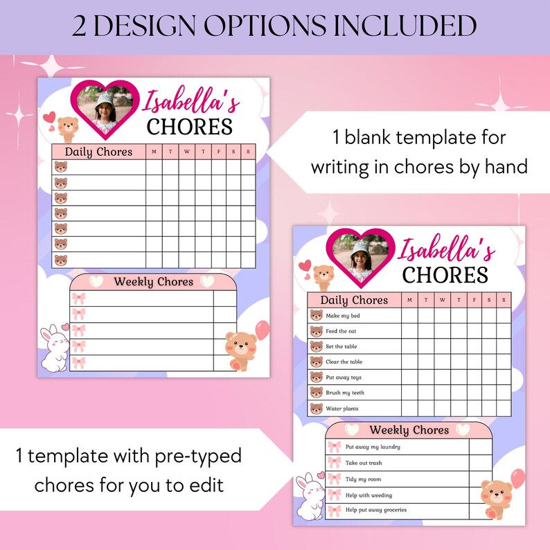 Cute Rewards Chart Printable,kids Routine Chart,kids Chore Chart,kids ...