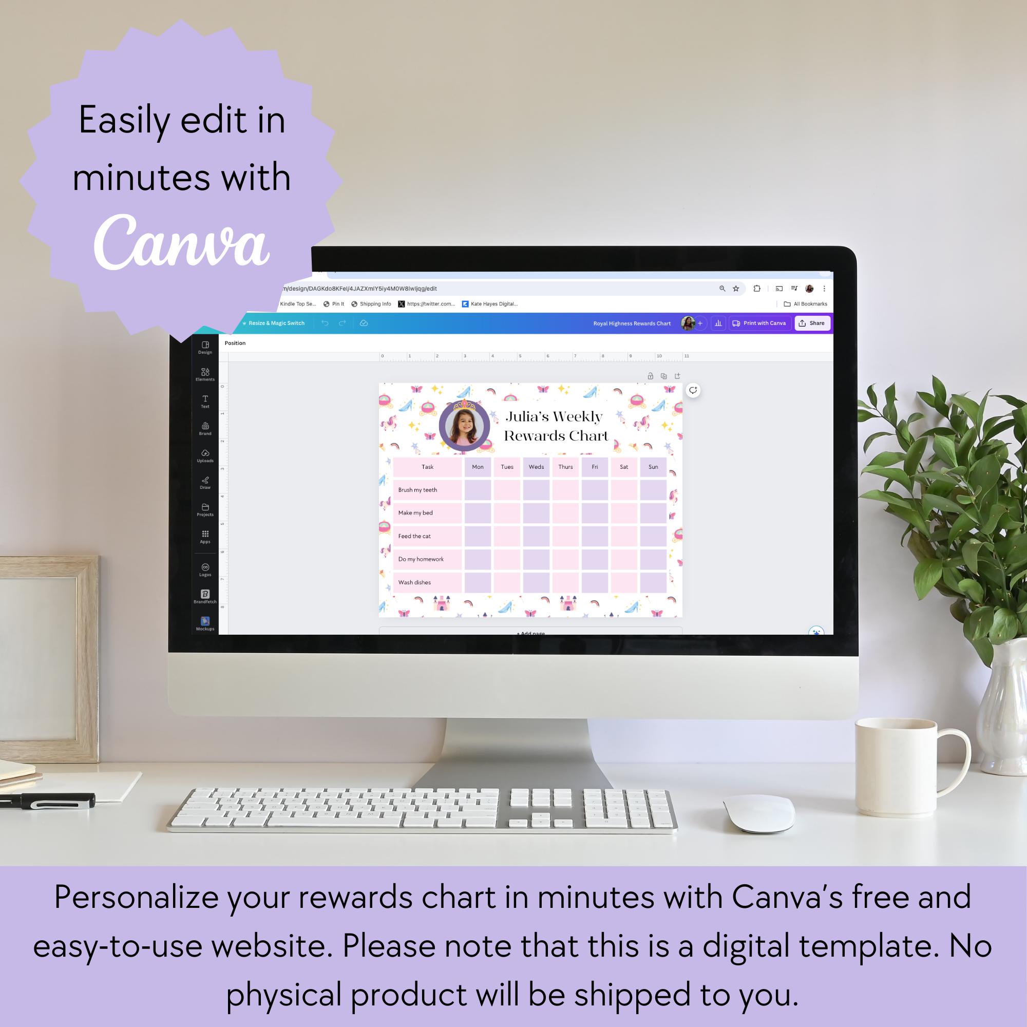 Princess Chore Chart Kids Routine Chart Kids Chore Chart Printable Kids ...