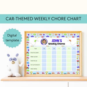 Car Printable Kids Chore Chart | Kids Rewards Chart | Kids ...