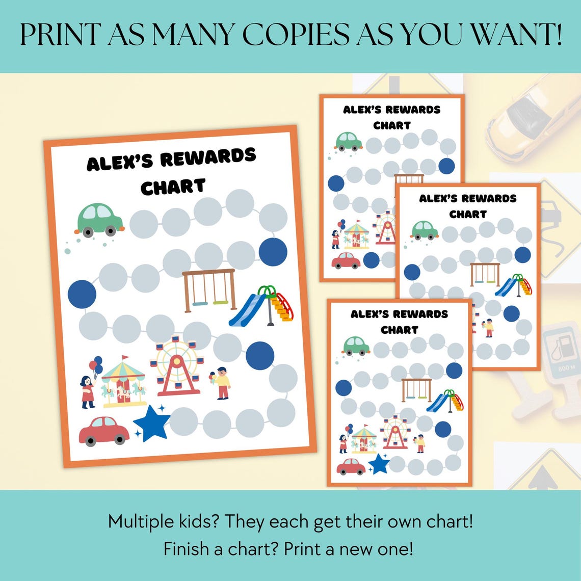 Car Themed Printable Kids Chore Chart Kids Rewards Chart Kids ...