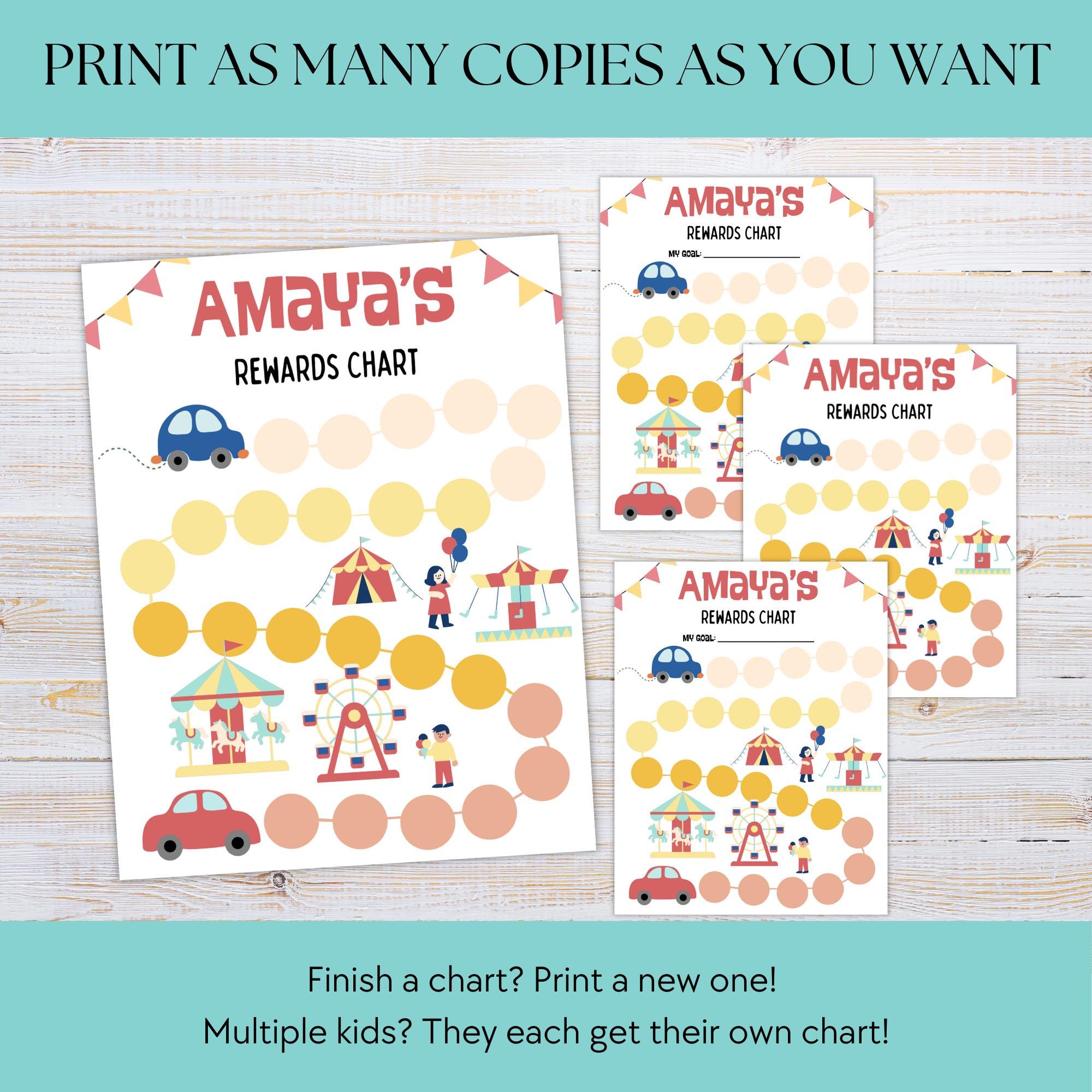 Printable Kids Reward Chart, Printable Kids Behavior Chart, Kids Chore ...