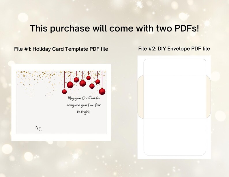 Printable Christmas and New Year Card - Festive Holiday Greeting ...