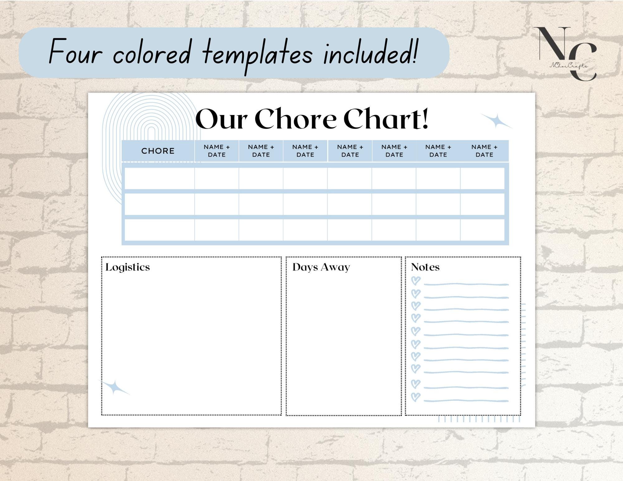 Editable Chore Chart for Kids Printable Perfect for Families and for ...