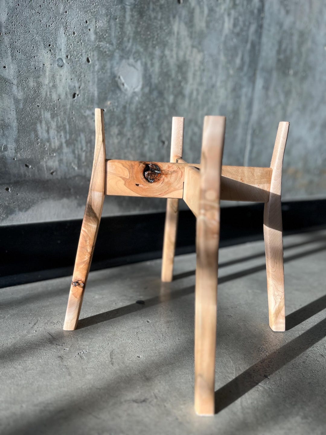 Wormy Maple Plant Stand W/ White Oak Accents - Etsy